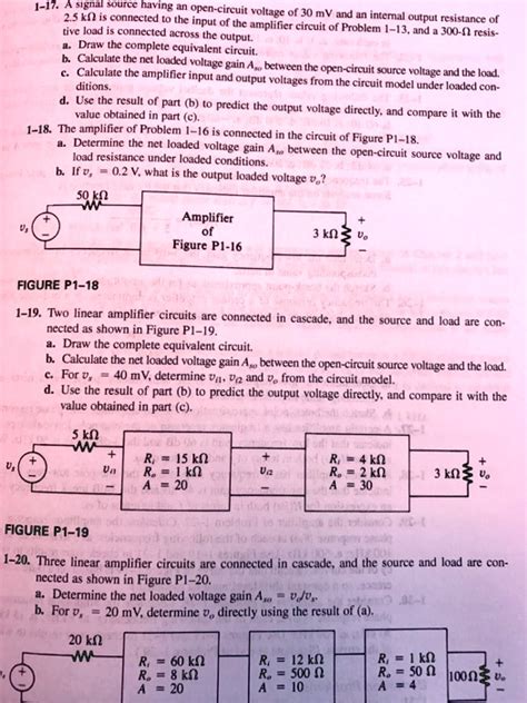 Solved Problem 1 19 Given An Open Circuit Voltage Of 30 Mv And An Internal Output Resistance Of