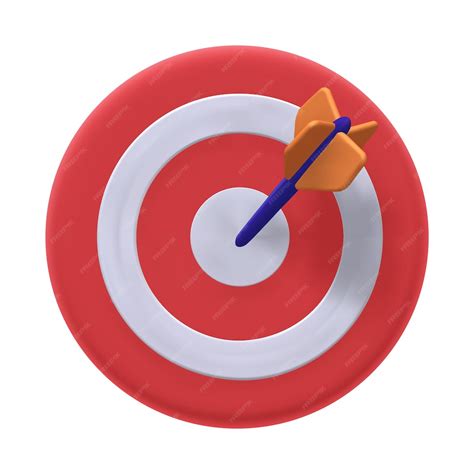3d Icoon Van Rood En Wit Doel Met Oranje Blauwe Pijl In Het Midden Premium Psd