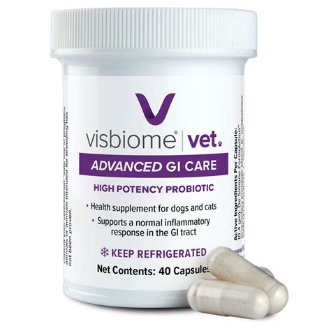 Visbiome Vet Probiotic Capsules For Dogs And Cats 1125b Cfus 40ct