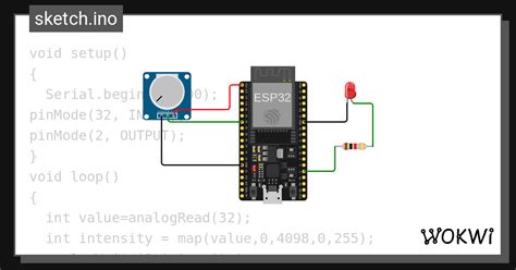 Potensiometer Wokwi Esp32 Stm32 Arduino Simulator