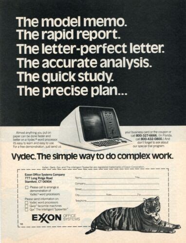 1981 Print Ad Of Exxon Office Systems Vydec Word Processor Computer