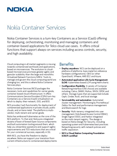 Nokia Container Services Benefits Pdf Cloud Computing Computer Nokia Container Services Benefits Pdf Cloud Computing Computer