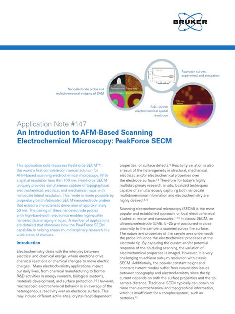 Peakforce Secm Appnote An147 Pdf Atomic Force Microscopy