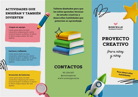 Ejemplos De Folletos Para Niños Creatividad Y Aprendizaje