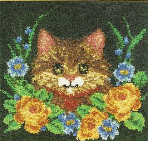 Latch Hook Pattern Kitten 30 X 30