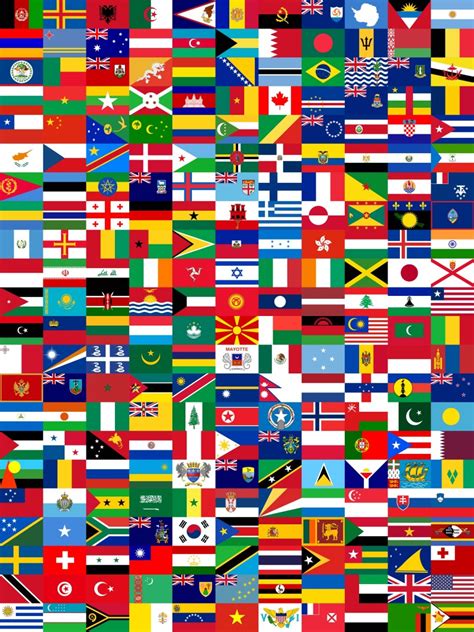 A Collection Of National Flags From Countries Around The World Stock