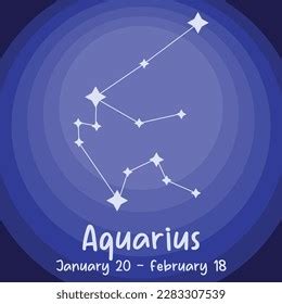 Aquarius Constellation Ilustration Zodiacal Circle Black Stock Vector