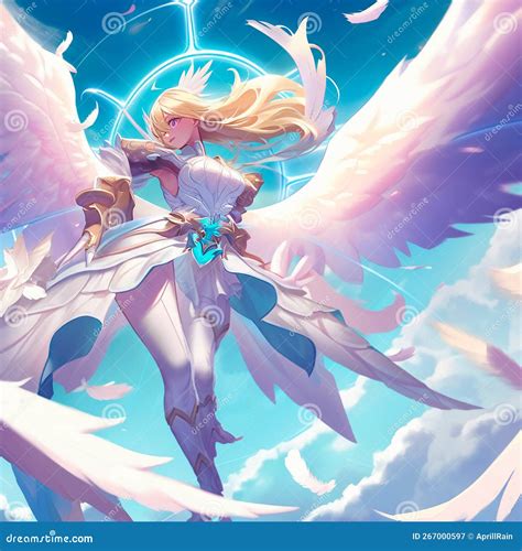 Beautiful Angel Girl In Anime Style Stock Illustration Illustration Of Girl Cute