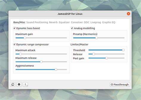 jamesdsp for linux is an audio effect processor for pipewire or