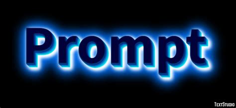 prompt 3d with blue glow text effect generator