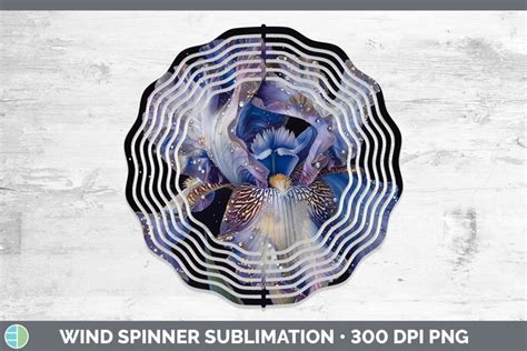 Jewel Flowers Iris Wind Spinner Sublimation Spinner Designs