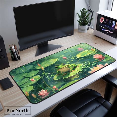 Frog Cute Kawaii Desk Mat Anime Desk Mat Lofi Desk Mat Cute Deskmat