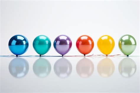 premium photo illustration of a row of five balloons of different