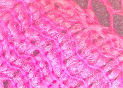 Bright Pink Pattern Fragment Of Fabric Textile Image Under The Microscope Micro Photography