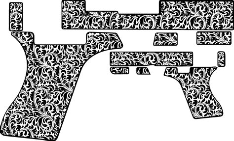 Artstation Glock 26 Gen 3 Gun Template Design Vector File 2 Line Art