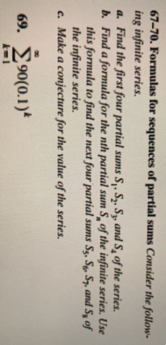 solved 67 70 formulas for sequences of partial sums