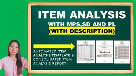 Item Analysis With Pl Mps And Sd All With Verbal Description Youtube