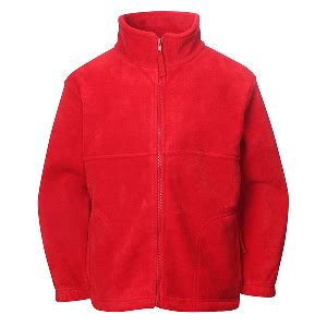 Meltham Cofe Primary School Red Fleece Jacket With School Logo