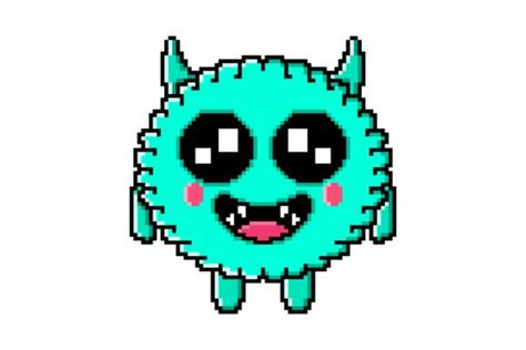 Pixel Art Cute Monster Colorful Vector Graphic By Hiskia Revaldo
