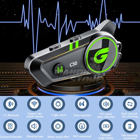 Jual Bluetooth Intercom Helm C50 Waterproof Universal Not Sena Pactalk Cardo Parani Maxto Ejeas