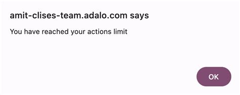 action limit reached get help adalo
