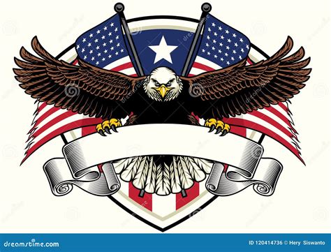 Eagle With American Flag Clip Art