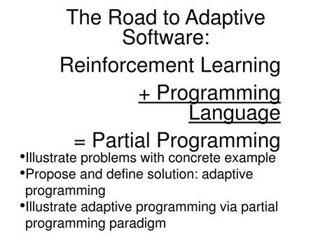 Ppt Towards Adaptive Programming Integrating Reinforcement Learning
