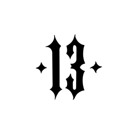 Nummer 13 Tattoo Lettertypen