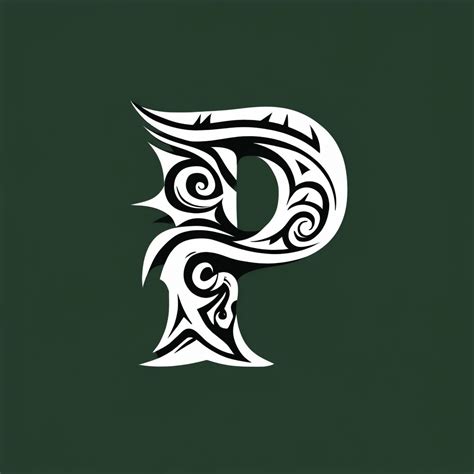 Bold Crimson Letter P Monogram With Lightning Patterns Playground