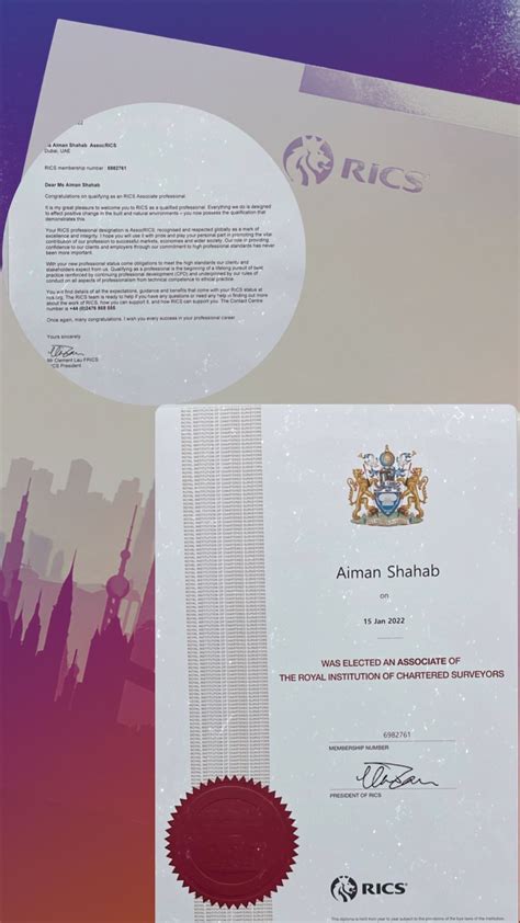 Rics Certificate Feelinggood Aimaan Shahab Assocrics