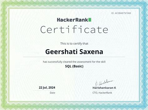 Geershati Saxena On Linkedin Im Happy To Share That Ive Obtained A New Certification Sql