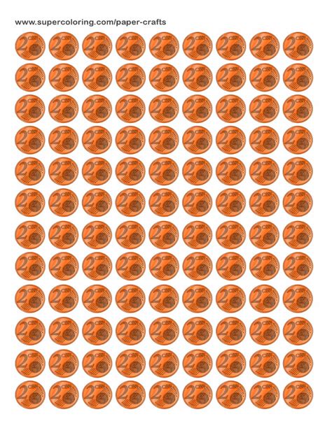 2 Cent Euro Coin Template Paper Craft Pdf