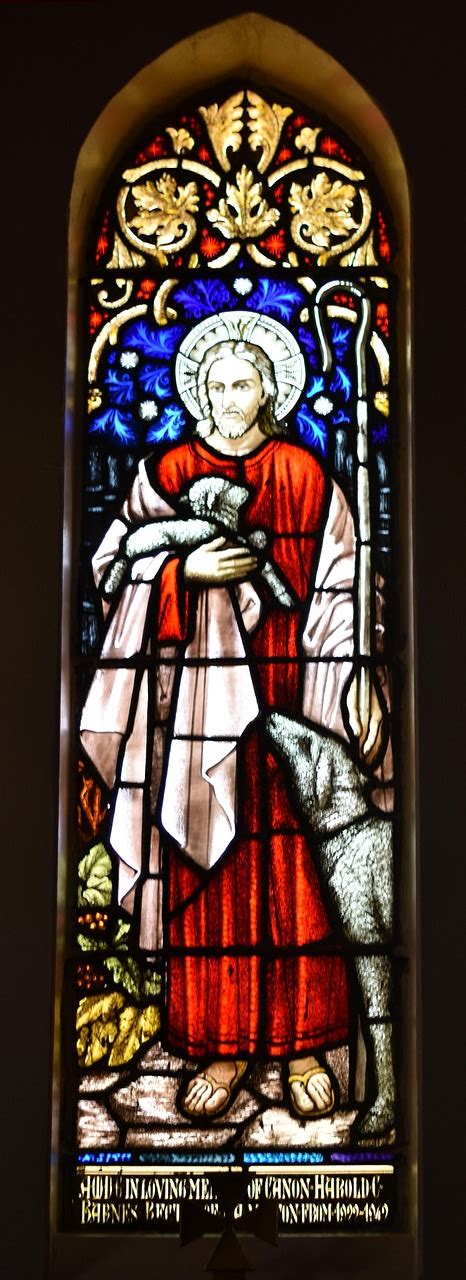Stained Glass Window Good Shepherd Free Photo On Pixabay