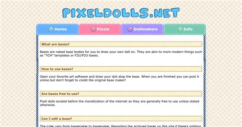 P I X E L D O L L S N E T Rediscover The Fun Of Pixel Dolls And Dollmakers