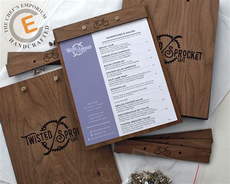 Custom Engraved Wood Menu Holders