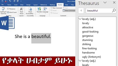 Features Of Thesaurus In Ms Word At Timothy Mears Blog