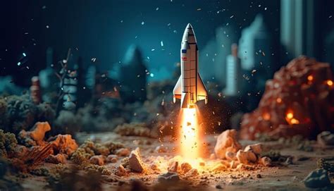 Premium Photo Rocket Launching Into Space Exploration Mission Generative Ai