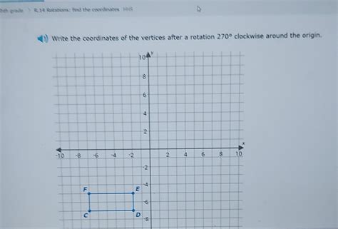 Solved Write The Coordinates Of The Vertices After A Chegg