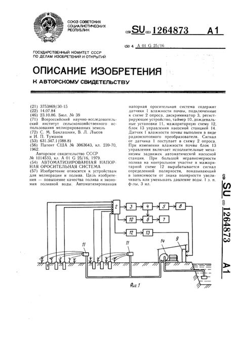 1264873 - Автоматизированная напорная оросительная система — PatentDB.ru
