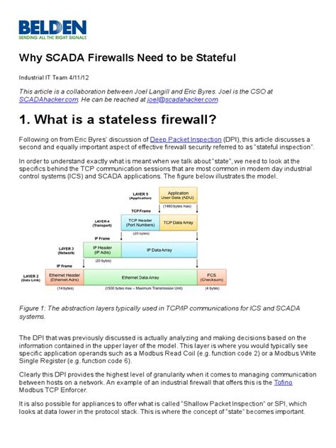 what is a stateless firewall why scada firewalls need to be stateful