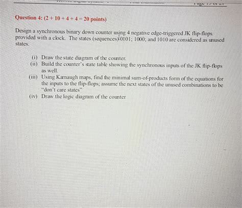 solved question 4 2 10 4 4 20 points design a synchronous