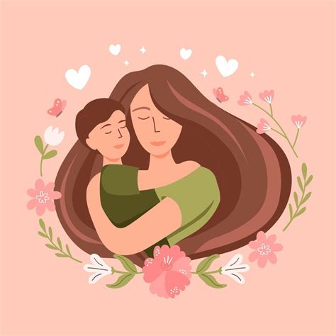 Mother S Day Illustration Mother And Son Illustration 43188704 Vector