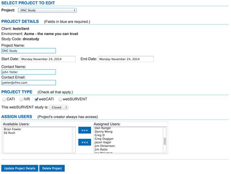 View Edit Project Enghouse Insights Powered By Survox Documentation