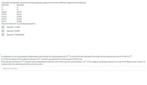 Solved Calculate The Spooled Value For The Following Data
