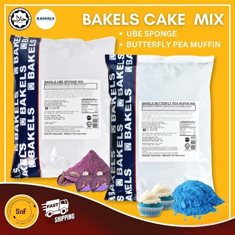Bakels Ube Sponge Cake Mix Butterfly Pea Muffin Mix Halal 1kg Shopee