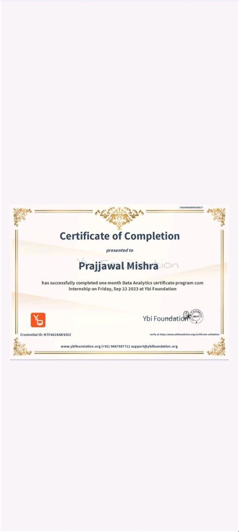 Completed Data Analysis Certificate Program Cum Internship Prajjawal