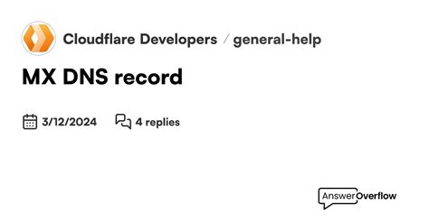 mx dns record cloudflare developers