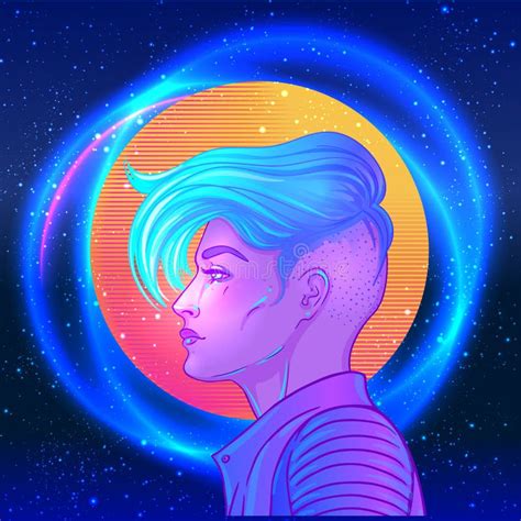 Portrait Of A Young Pretty Androgynous Woman With Short Shaved Pixie