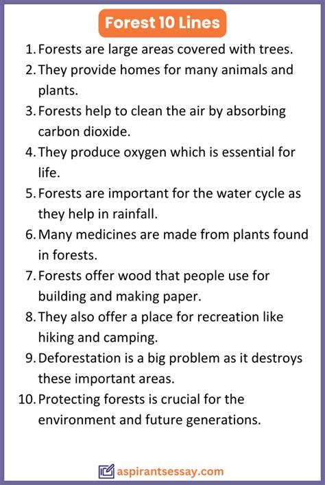 10 Lines On Forest In English