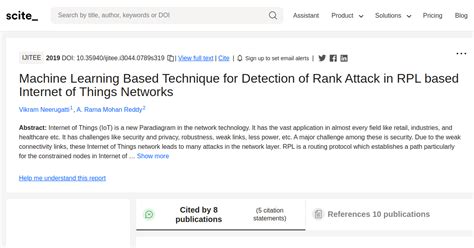 Machine Learning Based Technique For Detection Of Rank Attack In Rpl Based Internet Of Things